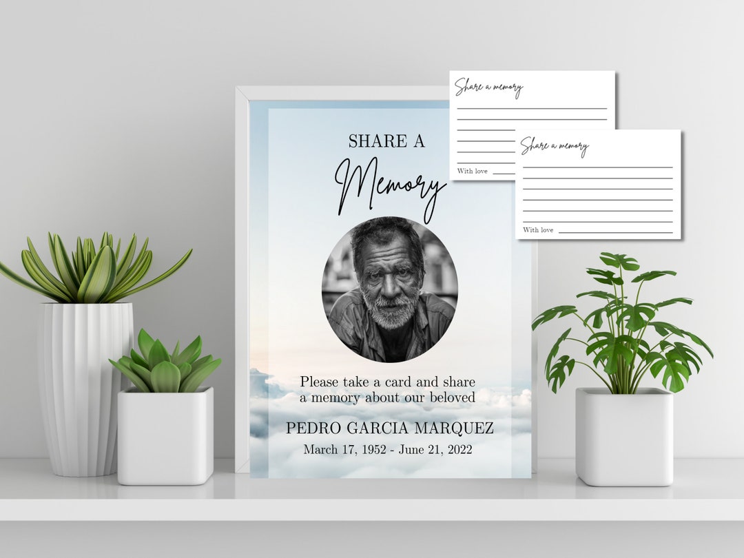Funeral Share a Memory Sign Template | Funeral Share a Memory Cards ...