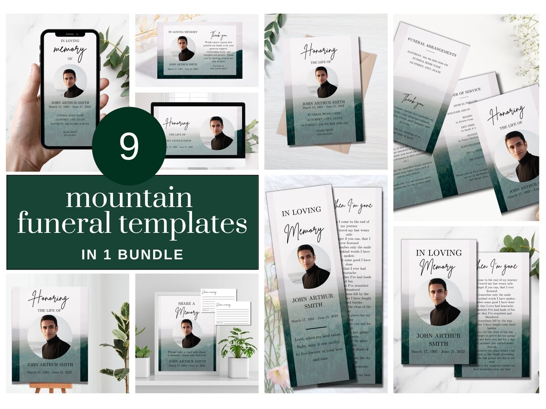 Mountain Funeral Bundle | Celebration of Life Package | Forest Memorial ...