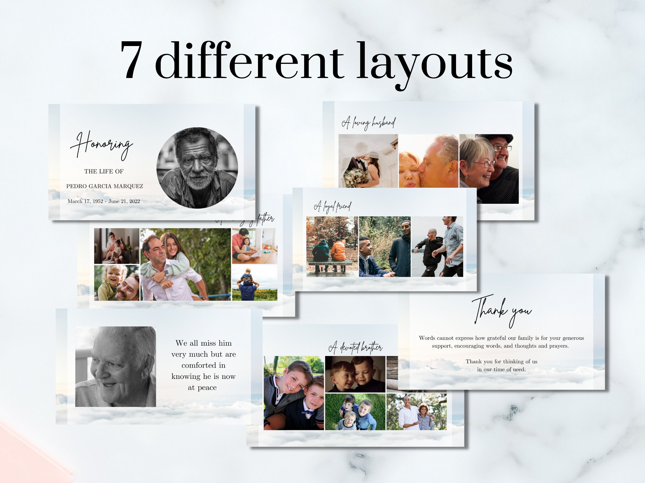 Funeral Photo Slideshow Template | Funeral Slideshow Template Male and ...