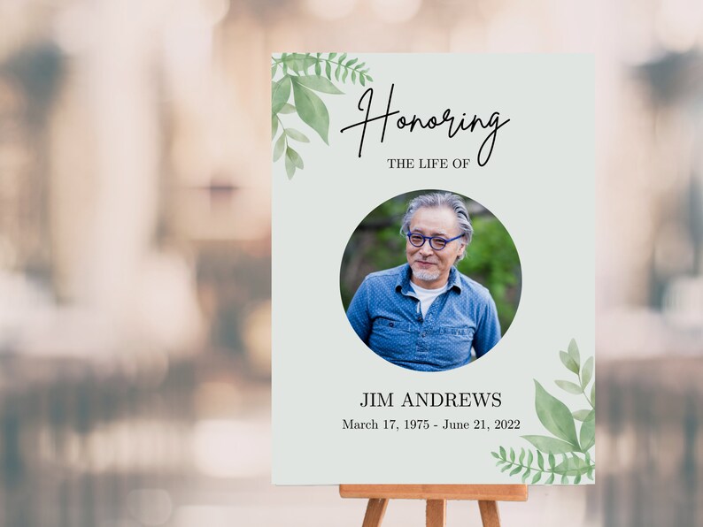 Funeral Welcome Sign Template | Funeral Reception Sign | Celebration of ...