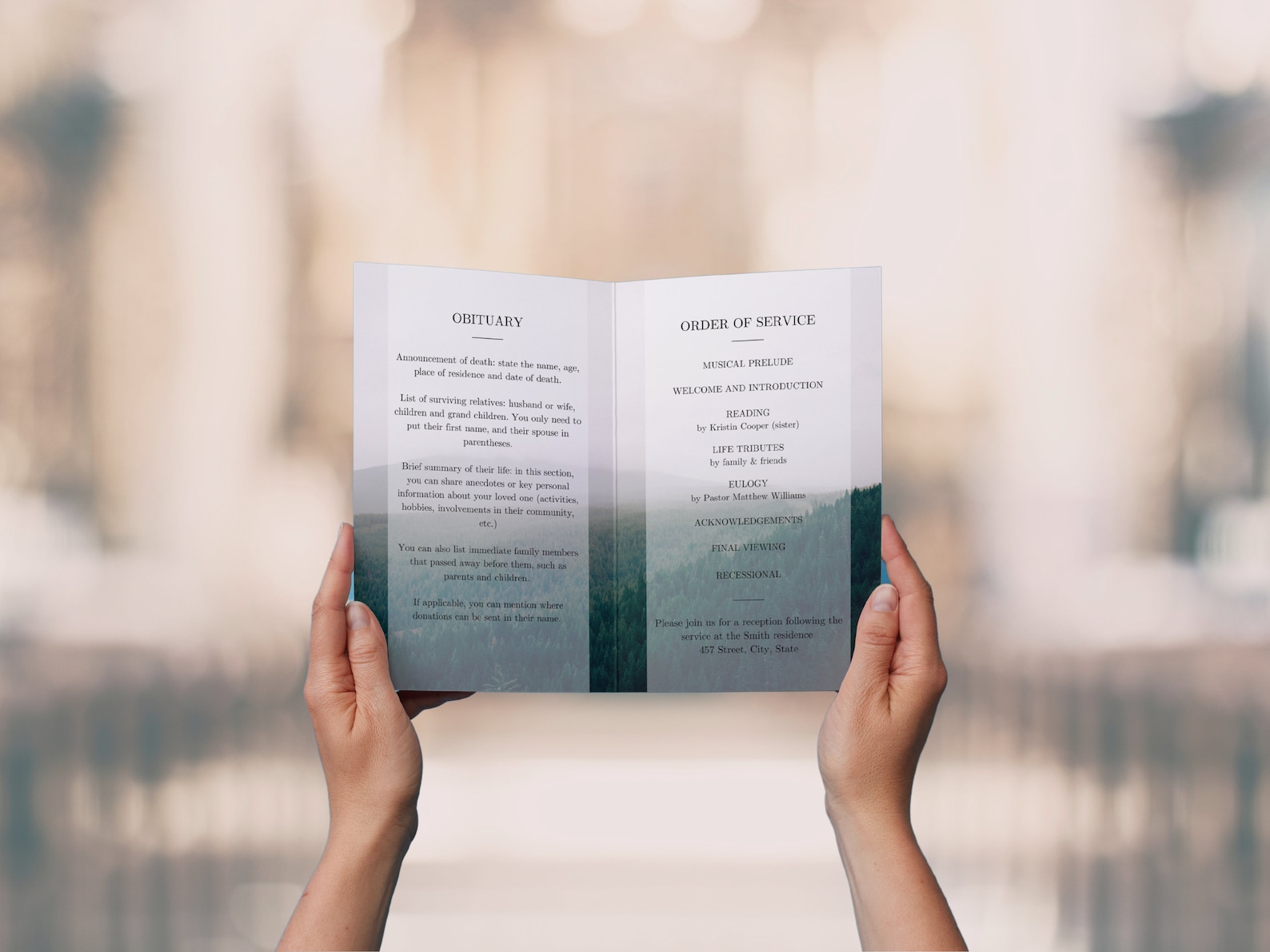 Funeral Program Template Memorial Service Program Template Mountain ...