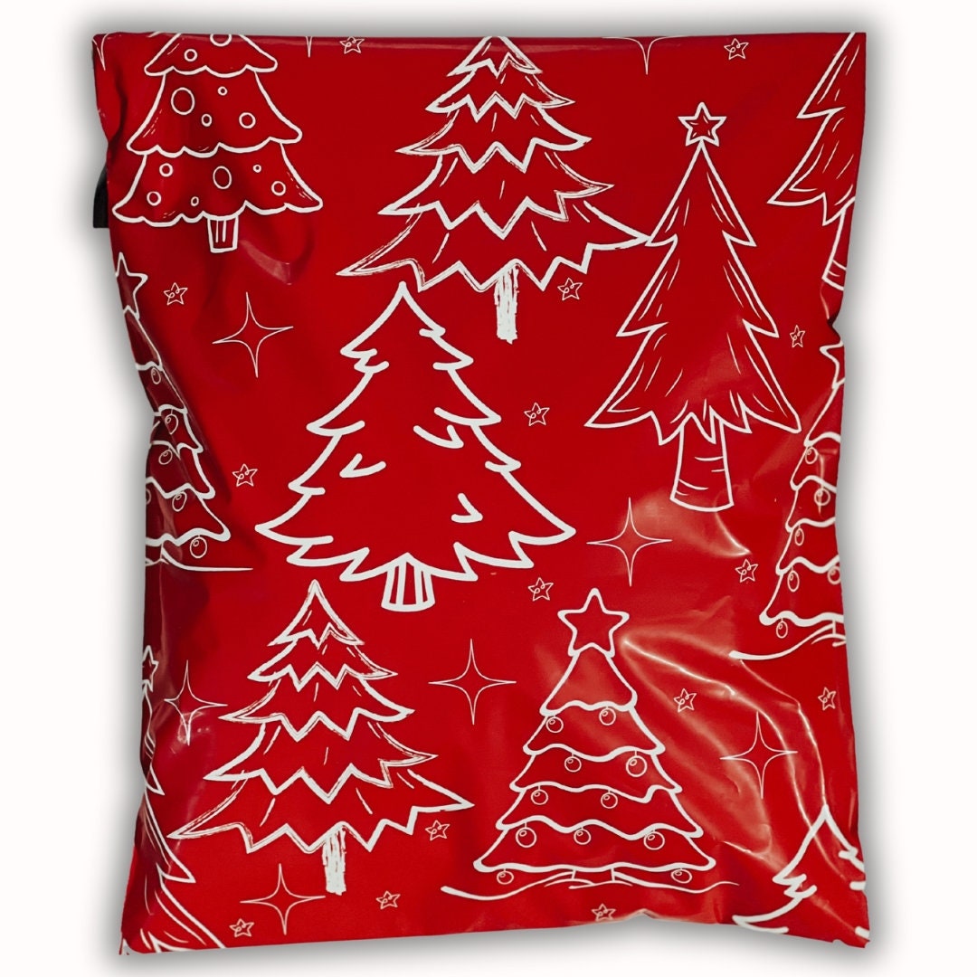 Poly Mailer Christmas 10 X 13” Tree Poly Christmas Mailer Shipping Bag ...