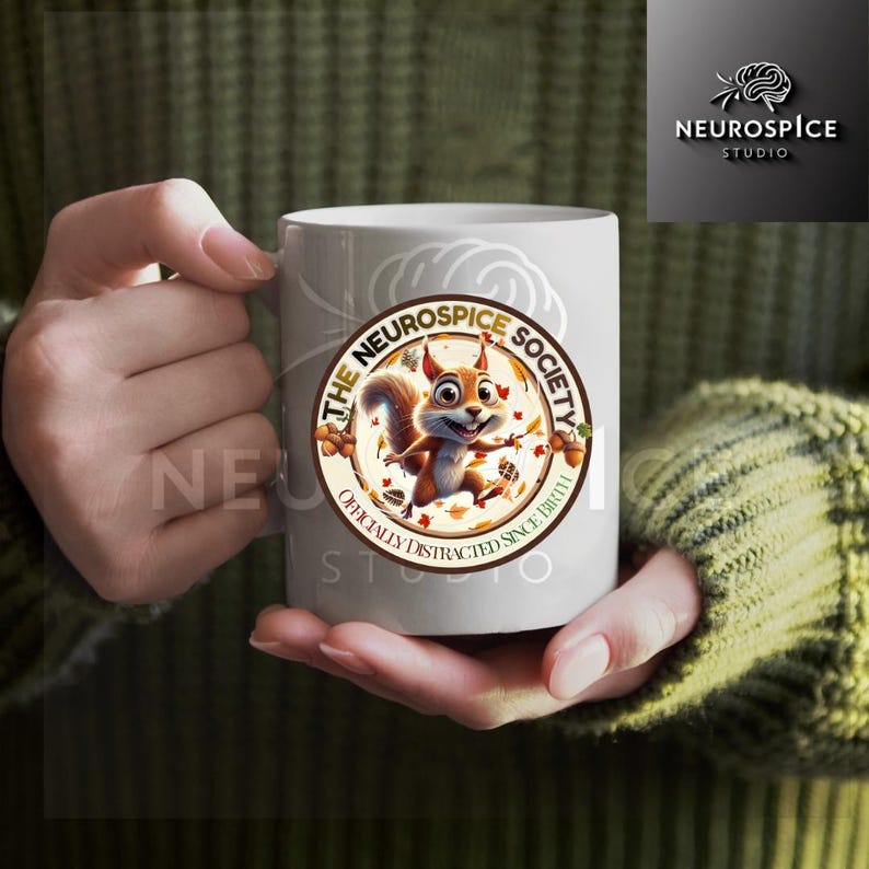 ADHD Squirrel Mascot PNG • Caffeine & Panic Design (digital Download ...