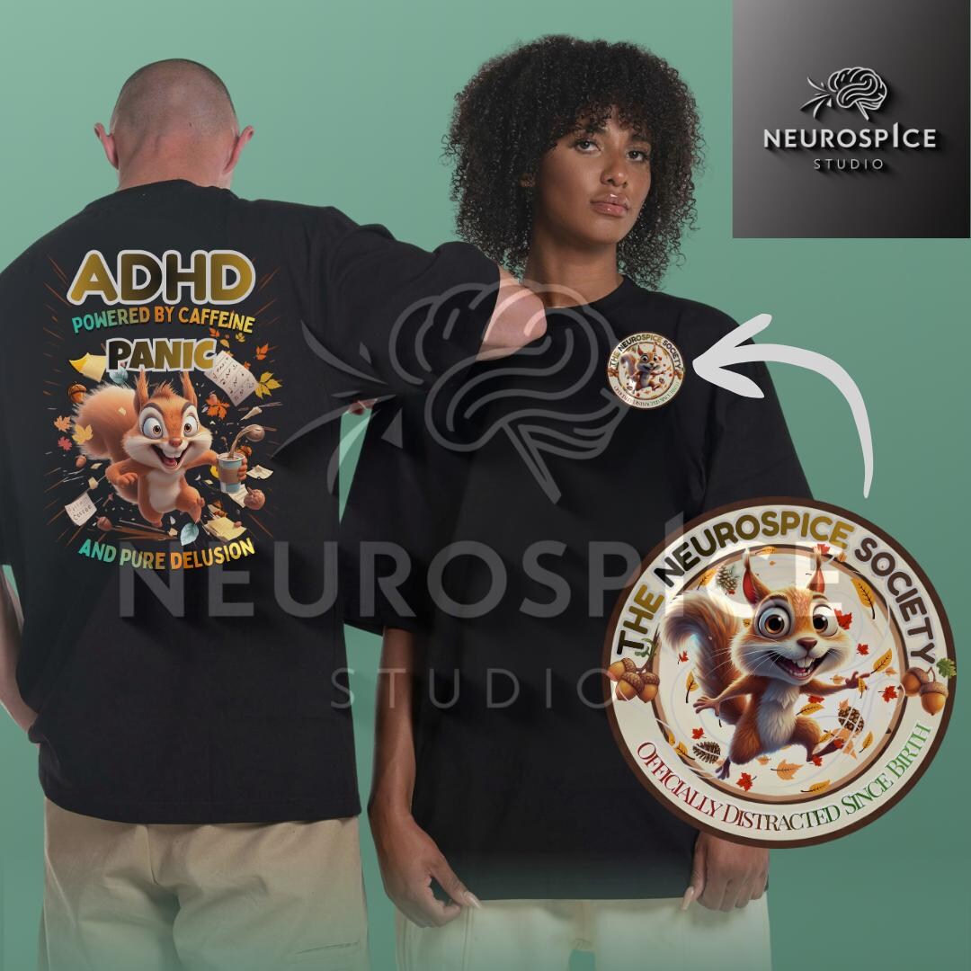 ADHD Squirrel Mascot PNG • Caffeine & Panic Design (digital Download ...