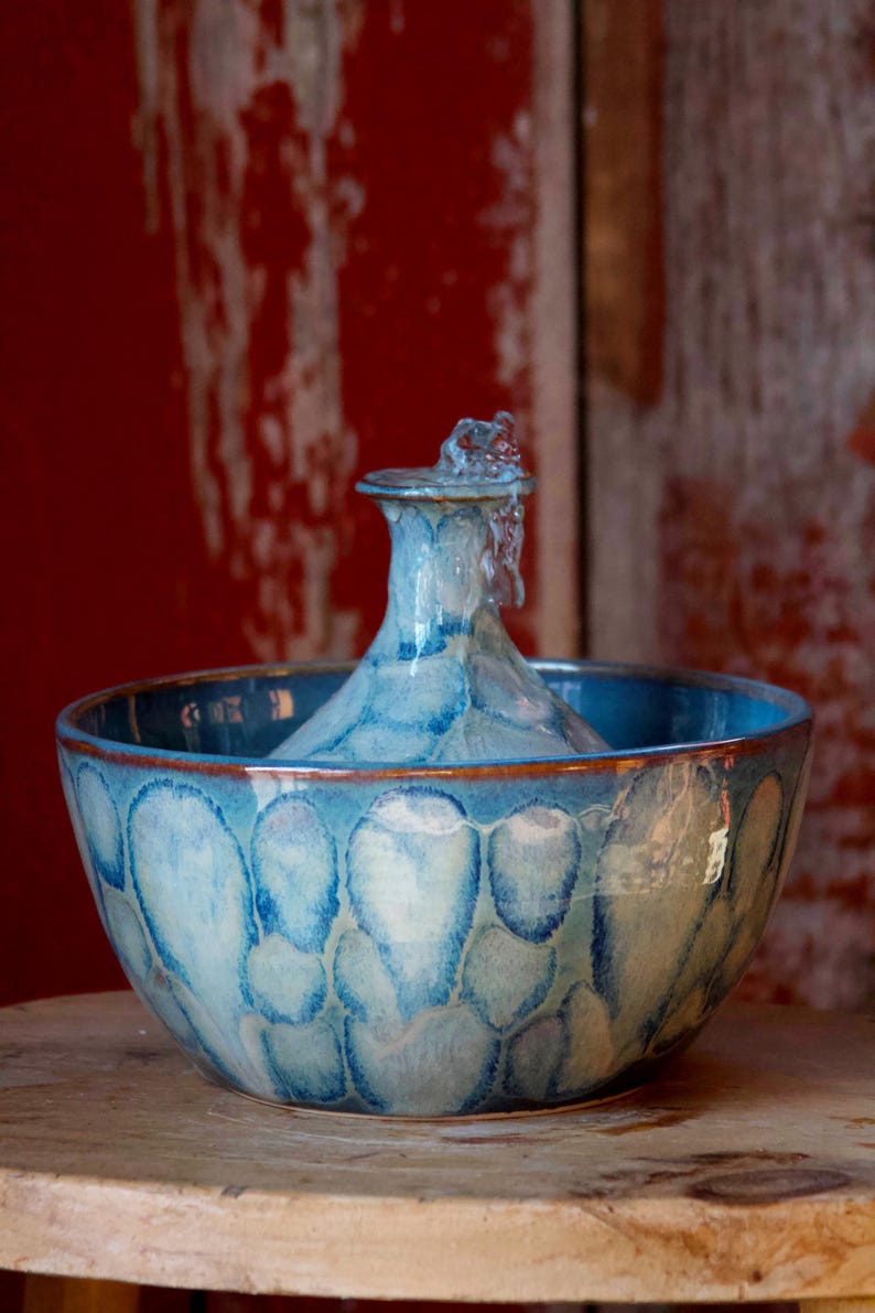 Handmade Ceramic Fountain – Unique Water Feature, Tranquil Home Décor ...