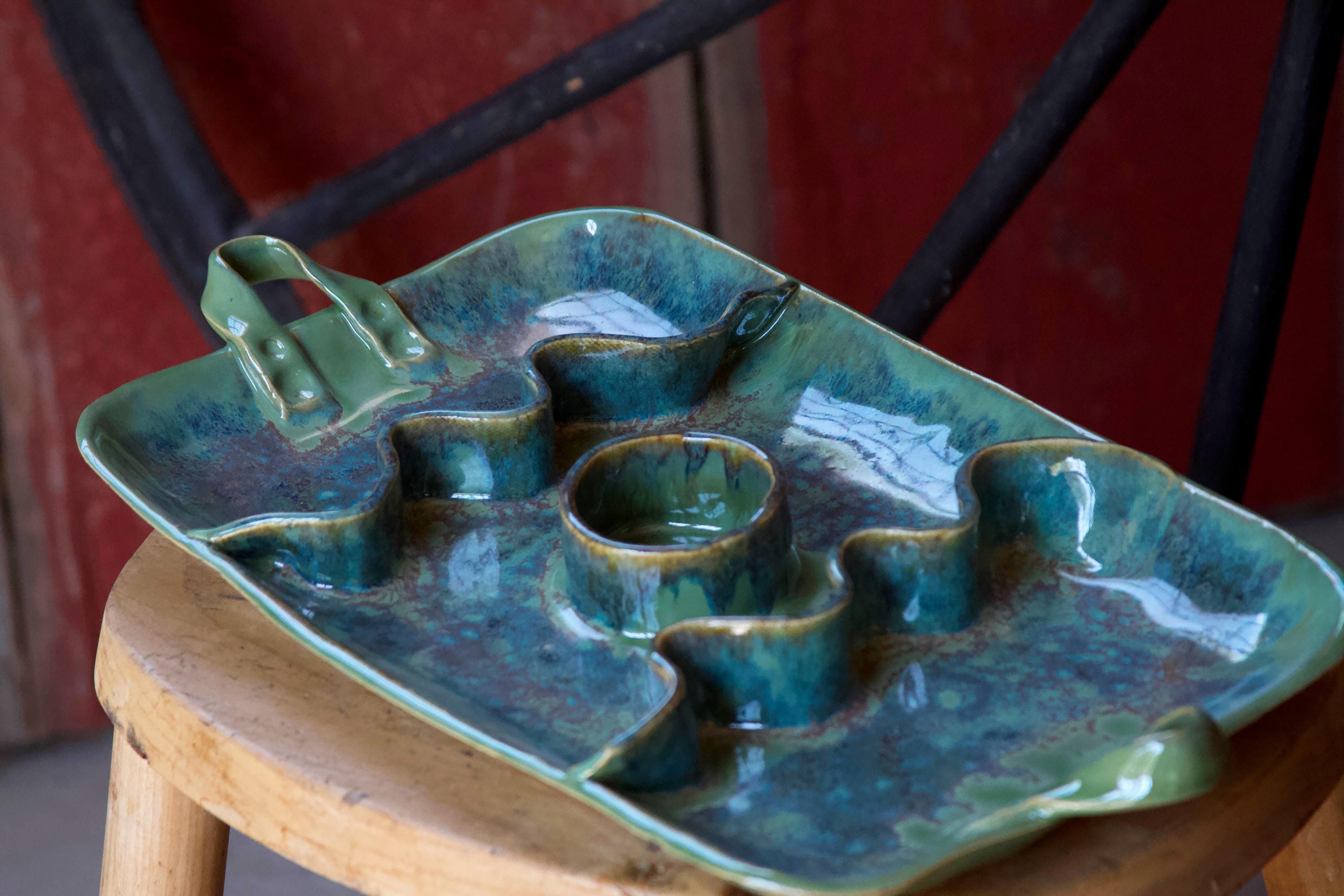 Handcrafted Ceramic Serving Tray | Modern Rustic Pottery Platter for ...