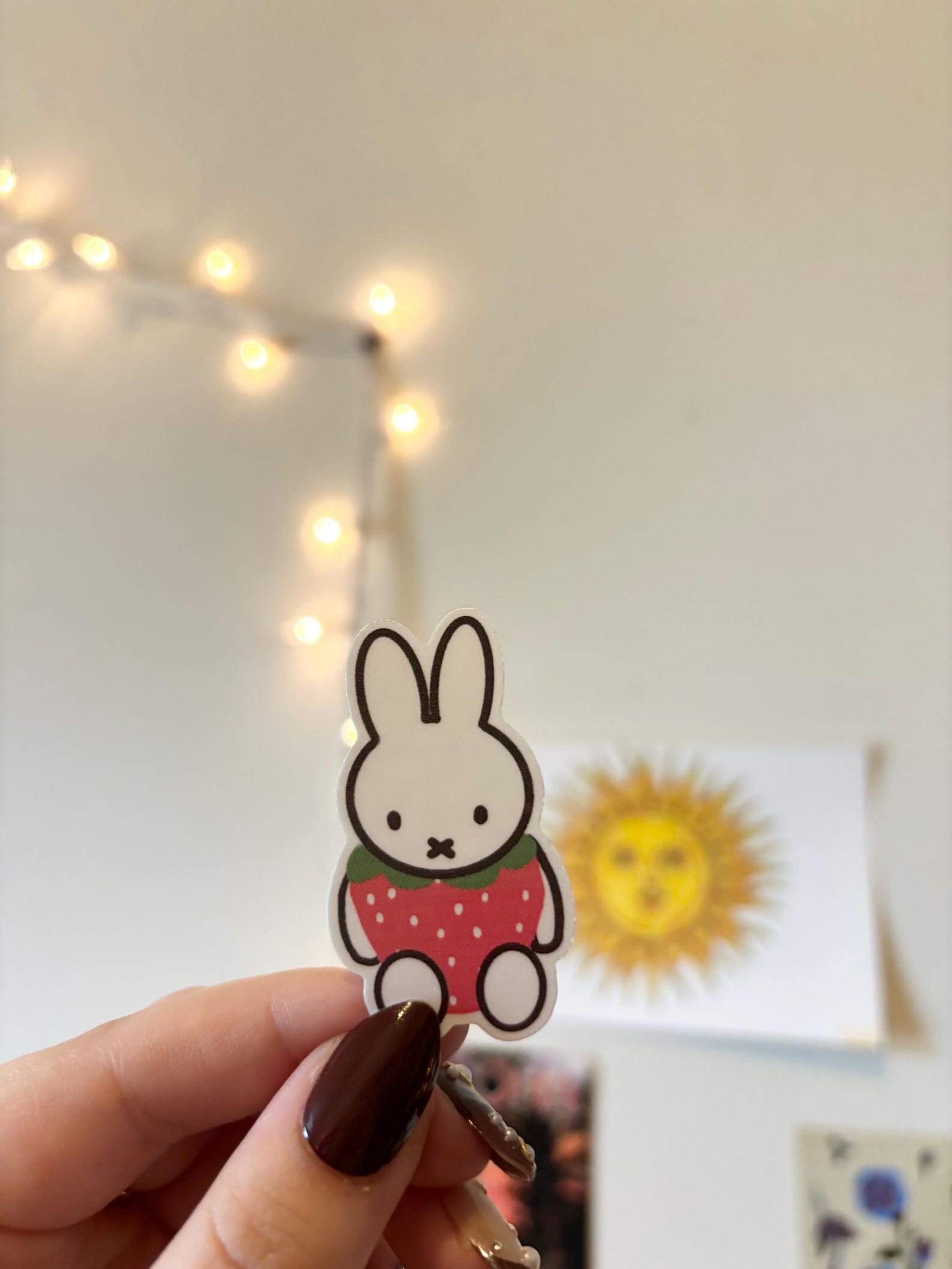 Strawberry Miffy-inspired Sticker! - Etsy