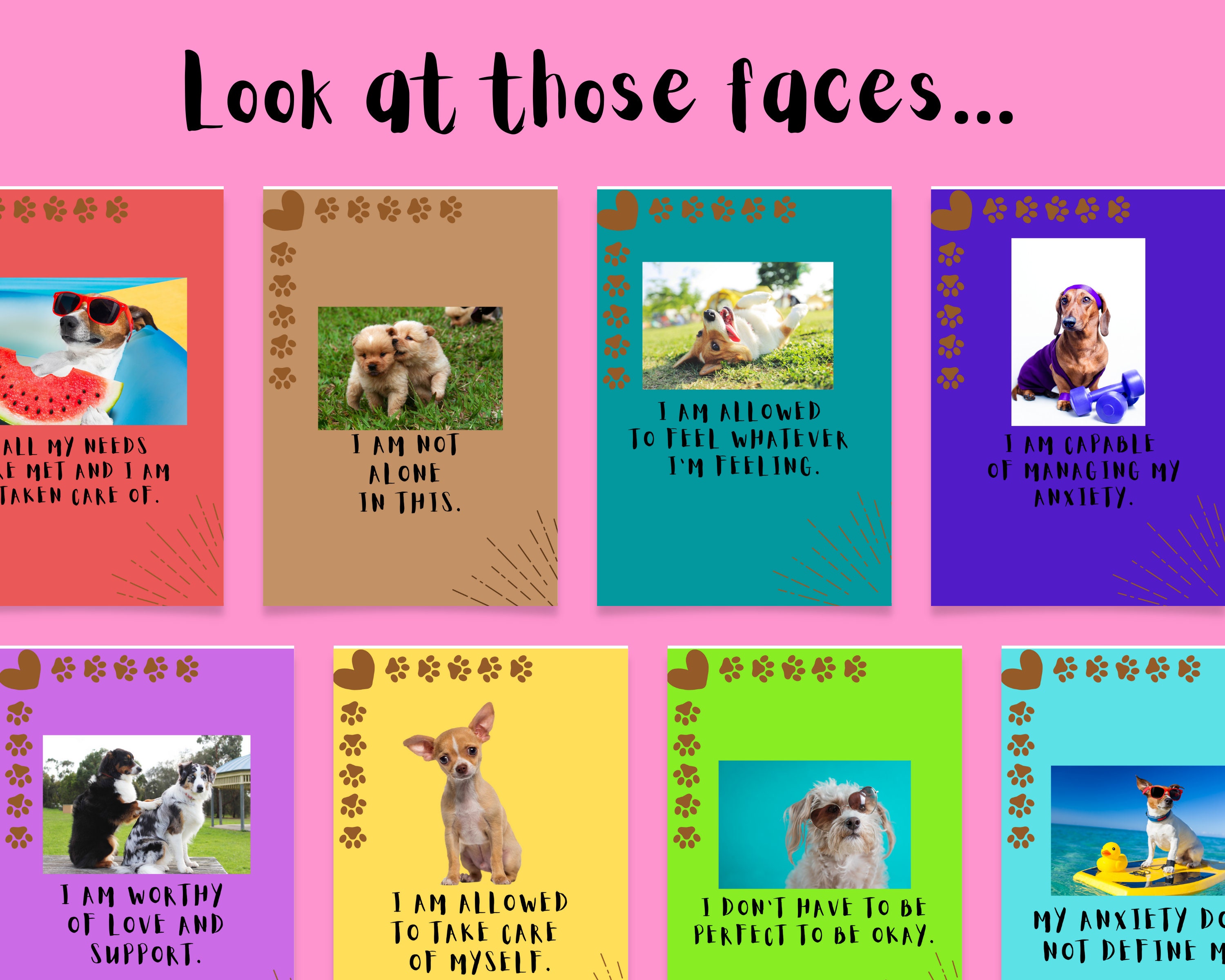 Anxiety Relief Affirmation Cards for Dog Lovers - Etsy