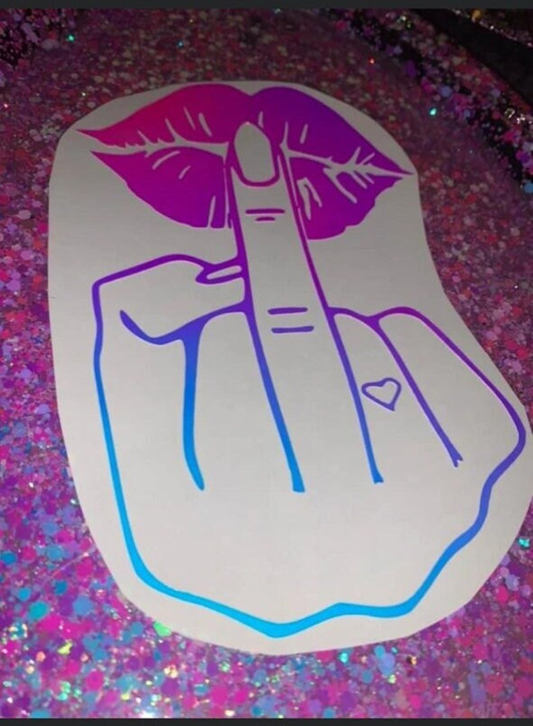 F U Middle Finger and Lips Middle Finger Decal Premium Vinyl Decals ...