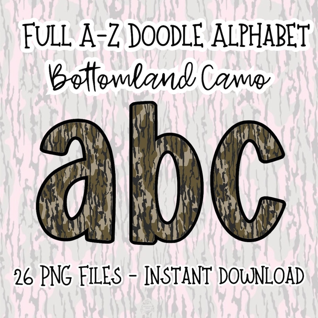Lowercase Bottomland Camo Alphabet Camo Font Clipart PNG SVG ...