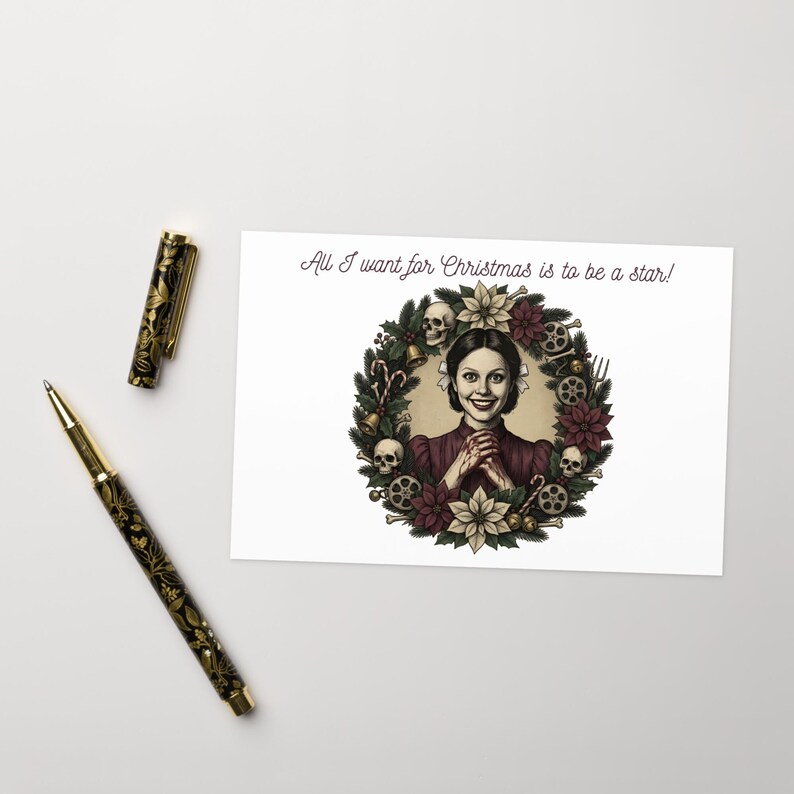 Pearl Movie Pearl Horror Christmas Card Blank Inside Vintage Slasher ...