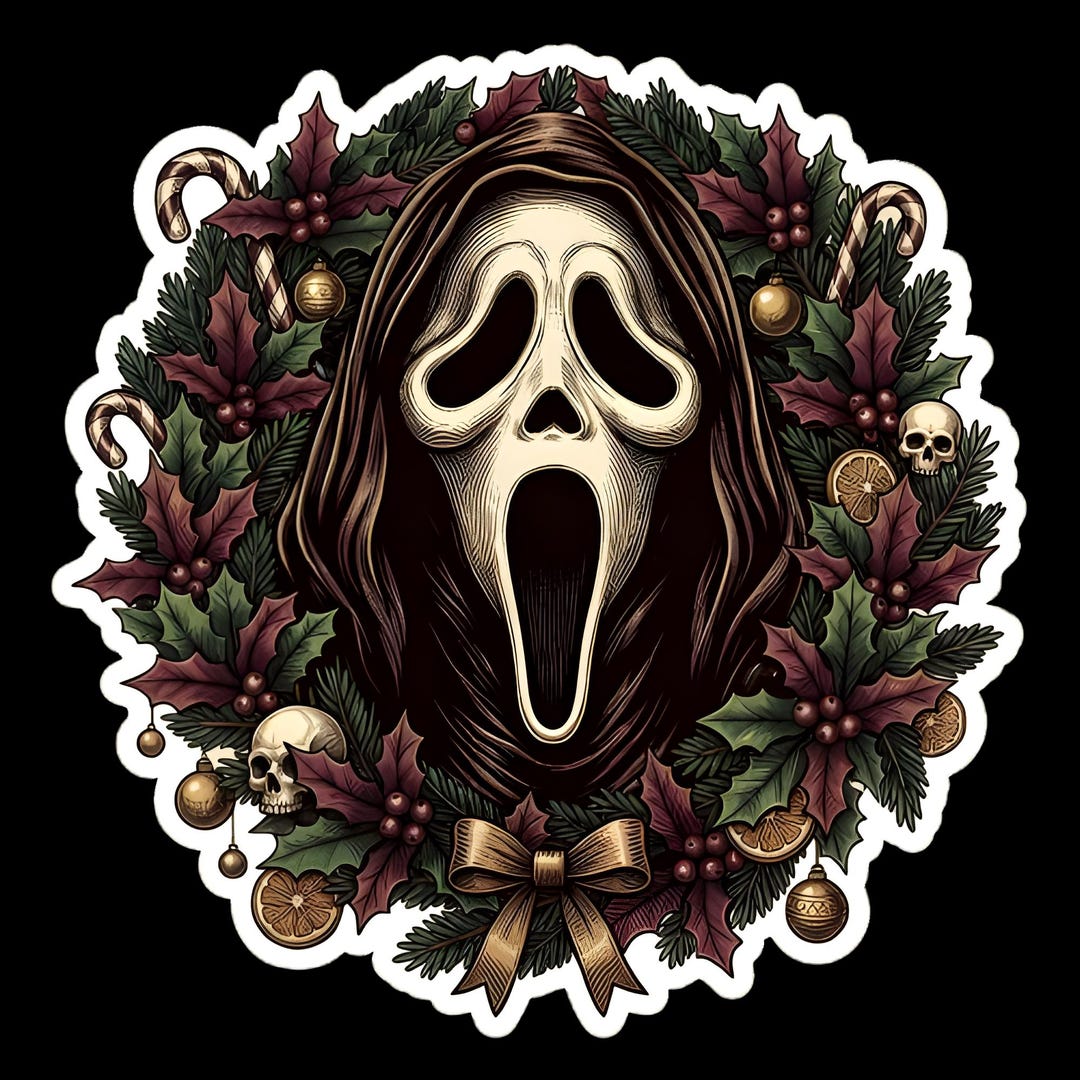 Masked Stalker Horror Christmas Sticker Kiss-cut Vinyl Stocking Stuffer ...