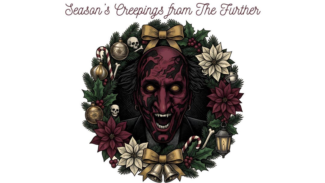 Painted Terror Demon Horror Christmas Card Blank Inside Dark Holiday ...