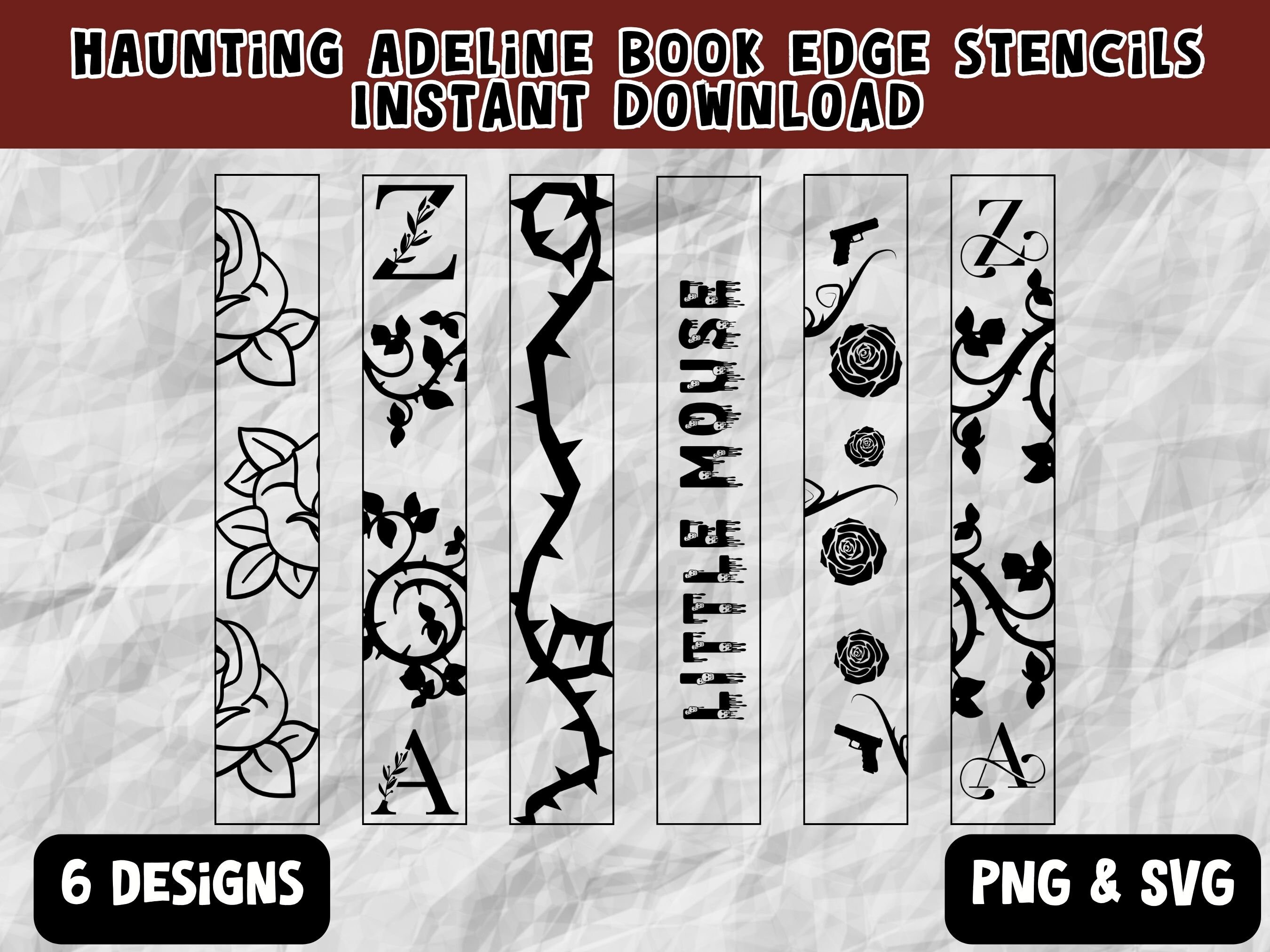 Haunting Adeline Stencil Spines SVG and PNG File, Hunting Adeline Cat ...