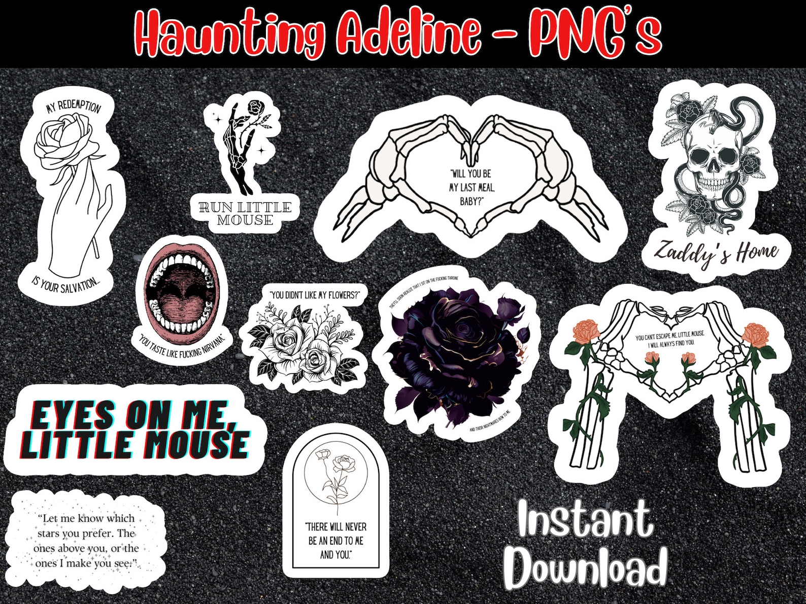 Haunting Adeline PNG Stickers Kindle Booktok Bookish Zade Meadows ...