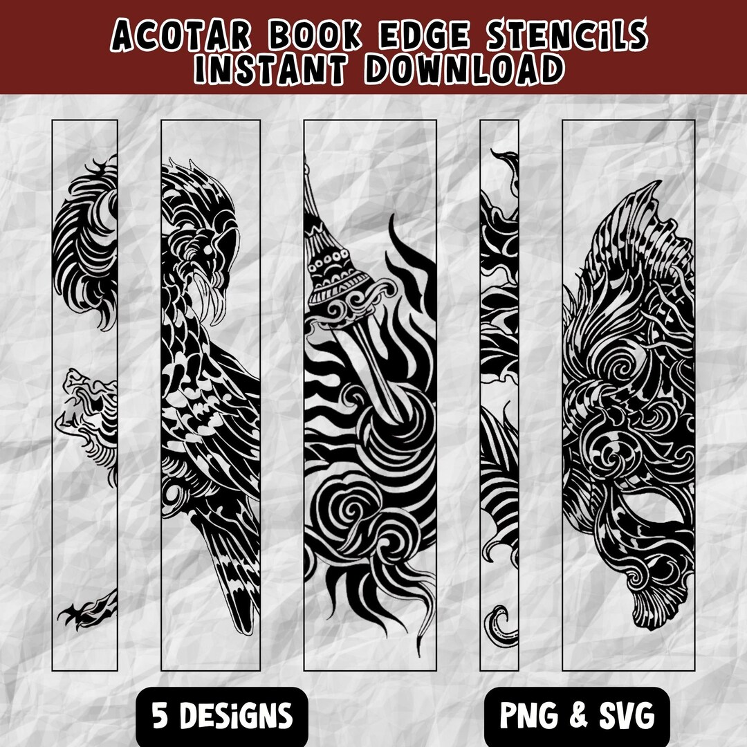 ACOTAR Stencil Edges SVG and PNG File, Printable Digital Files for Diy ...