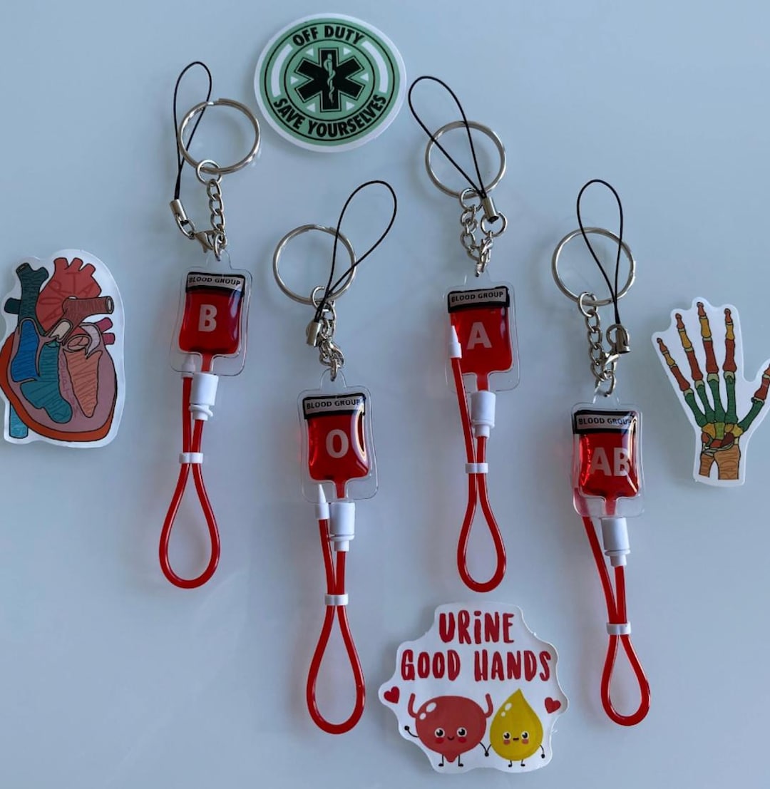 FREE STICKERS, Blood Keychain, Squishy Blood Bag, Gel, Blood, ABO ...