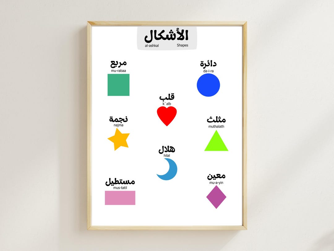 Shapes in Arabic With Romanization I Arabic Shapes A4 Printout I Arabic ...
