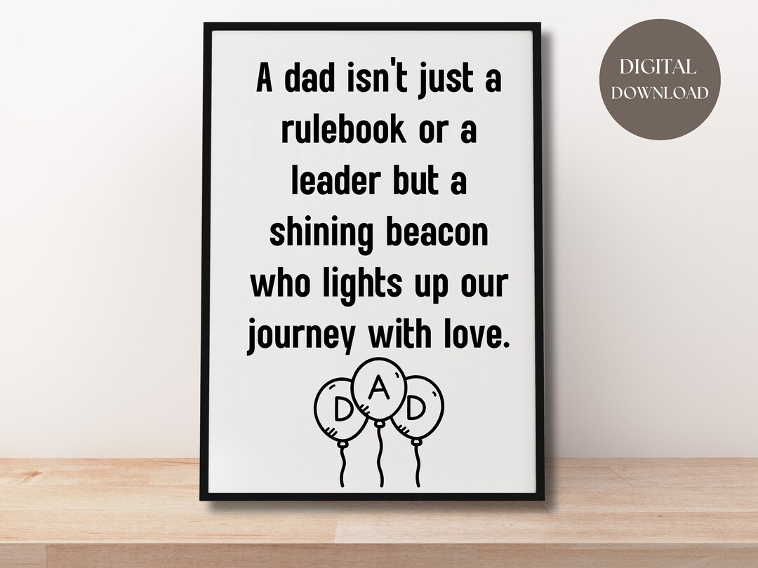 Fathers Inspirational Printable Instant Downloadable Quotes Fathers Day ...