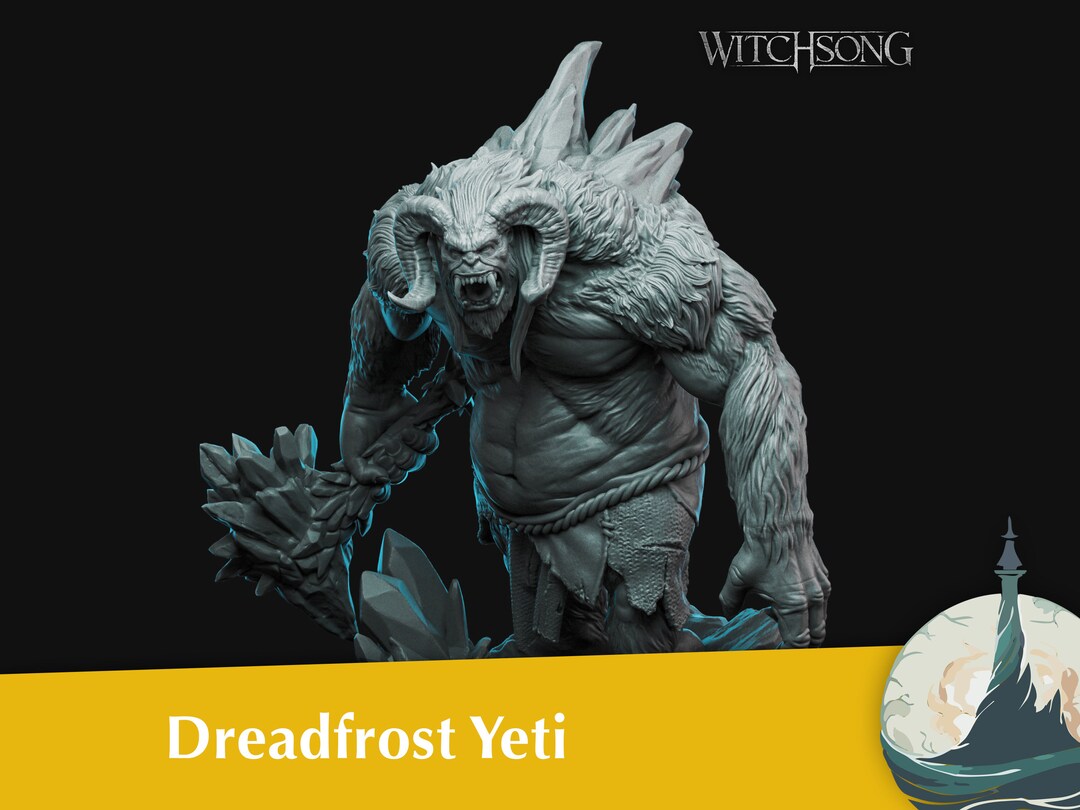 Dreadfrost Yeti 3D Printed Miniature for Tabletop and Roleplaying by ...