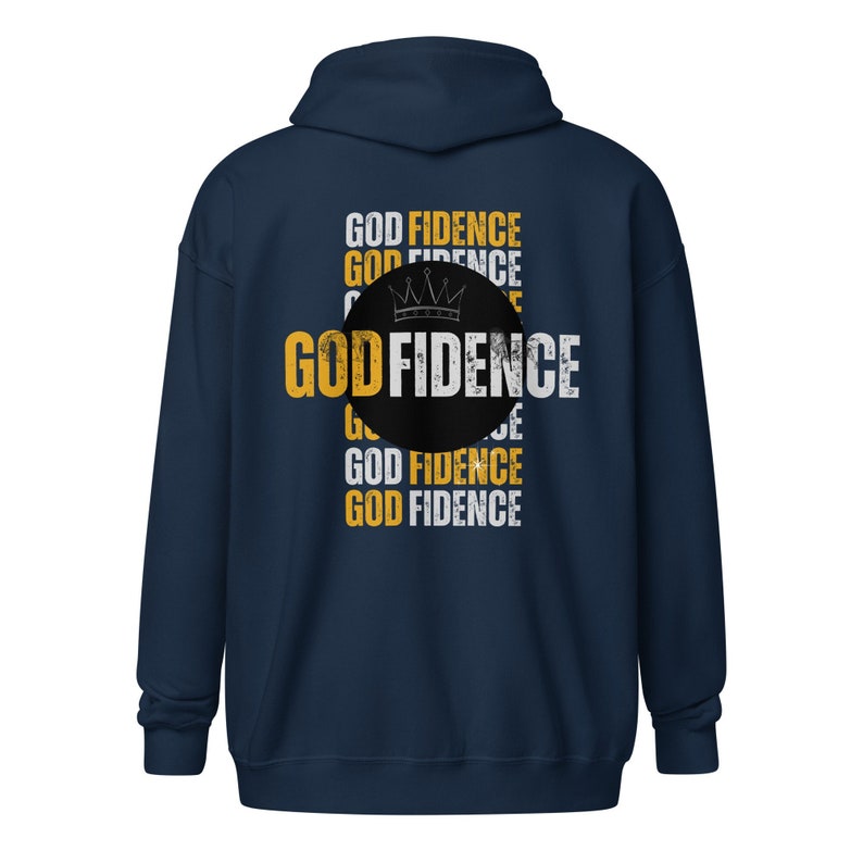 Divine Confidence Zip-up Hoodie: Godfidence Statement Wear, GOD HOODIE ...