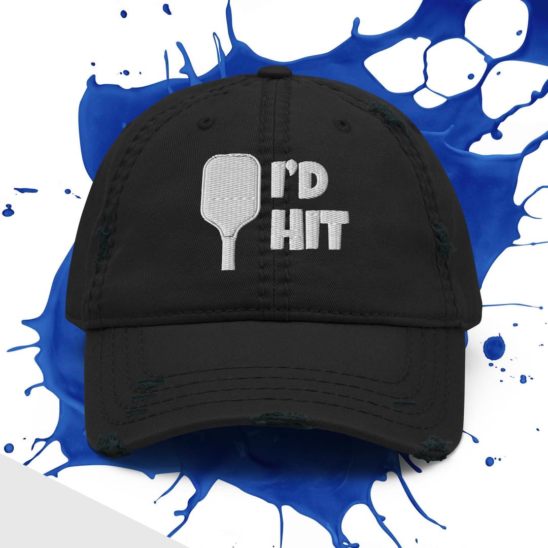 I’d Hit Pickleball Worn Tattered Baseball Cap - Vintage Sports Hat ...