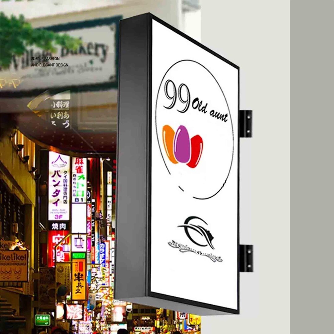 Custom Double Sided Light Box Sign Board, LED Shape Light Box Store ...