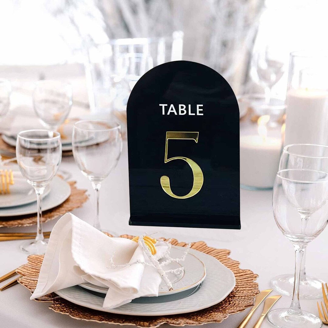 Black Acrylic Table Numbers - Wedding Acrylic Sign - Wedding Table ...