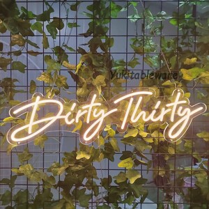 Dirty Thirty Neon Sign: 30th Birthday Party Decor - Etsy