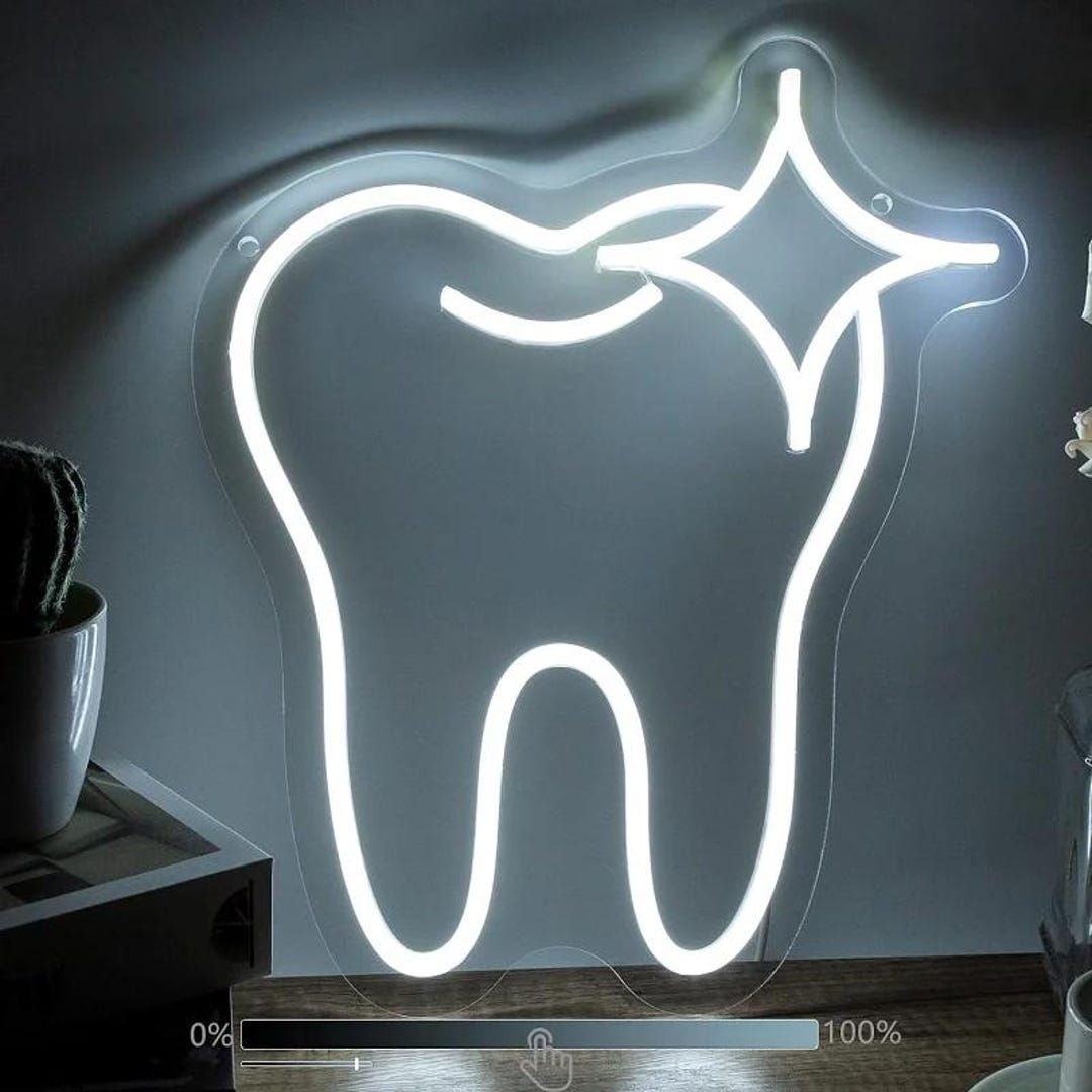 Custom Tooth Neon Sign, LED Dentist Clinic Sale Shop Window Wall Door ...