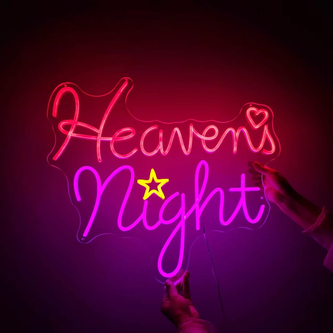 Custom 'heaven's Night' LED Neon Sign: Personalized Wall Decor - Etsy