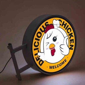 Custom Double Sided Light Box Sign Board, LED Round Light Box Store ...