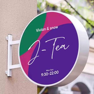 Custom Double Sided Light Box Sign Board, LED Round Light Box Store ...