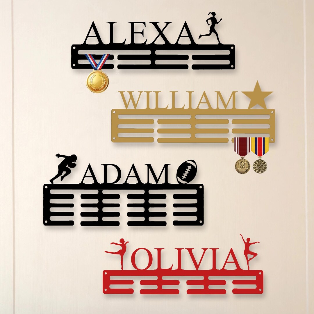Personalized Metal Medal Hanger: Custom Athlete Wall Display - Etsy