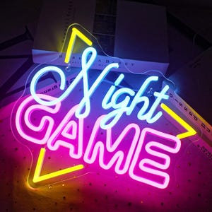 Game Room Neon Sign LED Wall Decor USB Powered Acrylic for Gaming ...