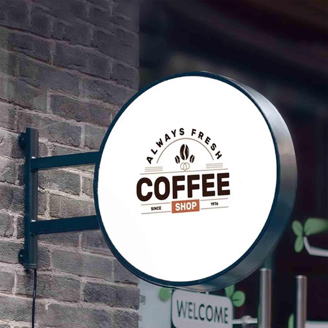 Custom Double Sided Light Box Sign Board, LED Round Light Box Store ...