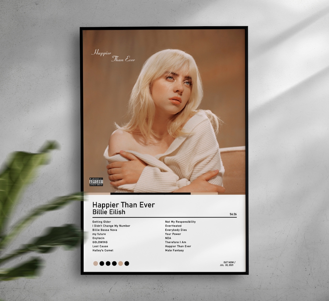 Happier Than Ever Album Poster / Billie Eilish / Album Cover - Etsy