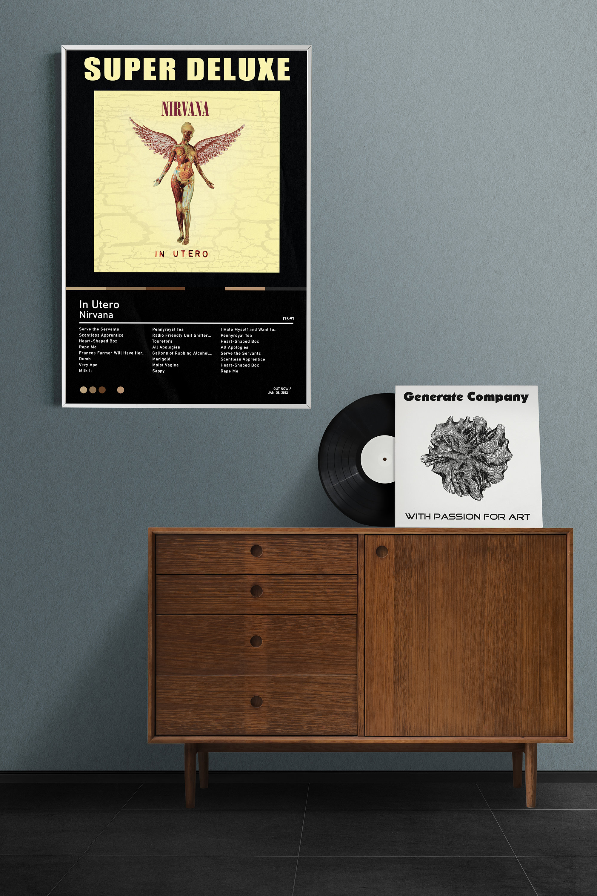 Nirvana Posters / In Utero Poster / Nirvana, Nevermind, Album Cover ...