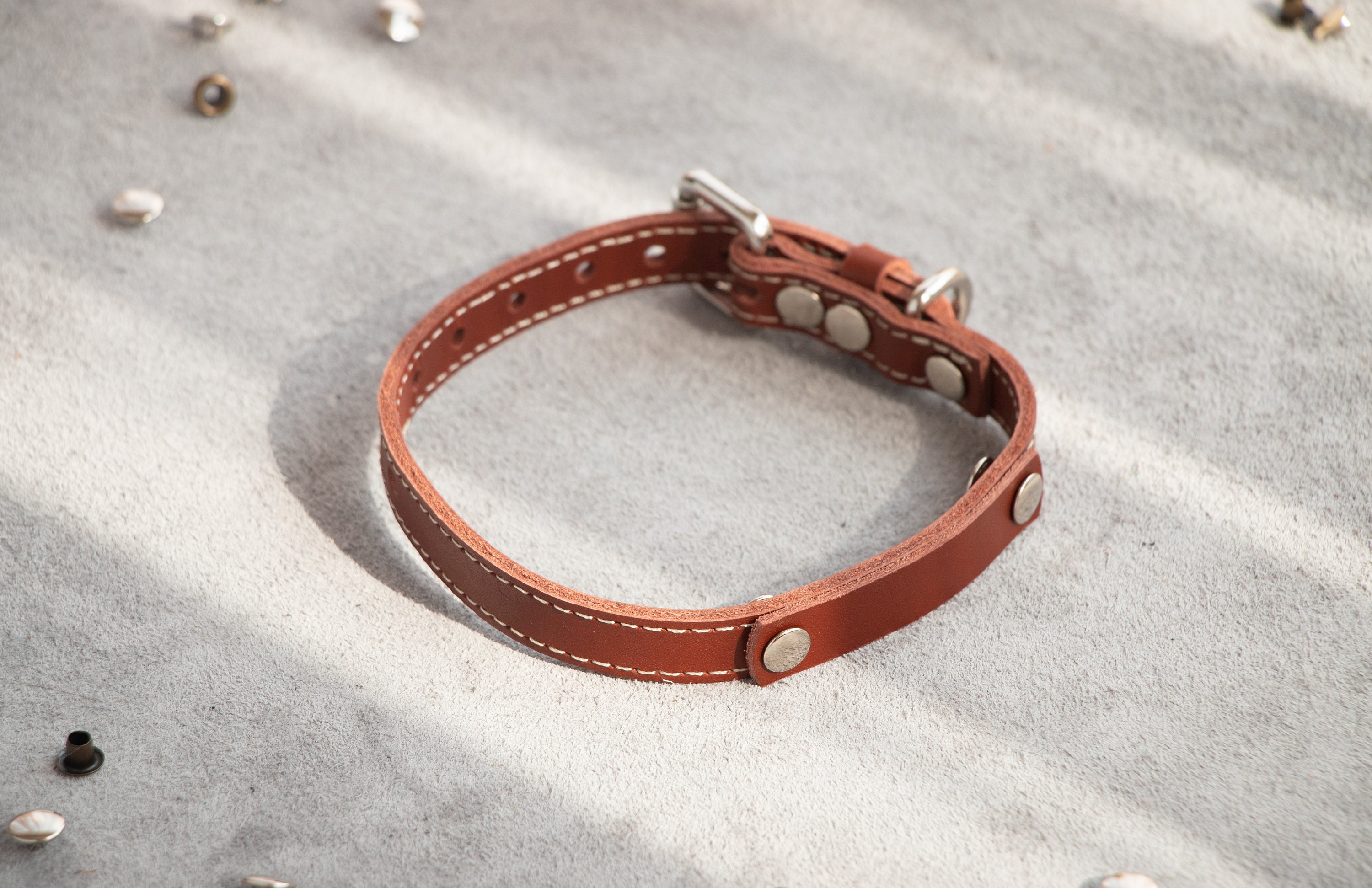 Personalized Leather Cat Collar Customized Cat Collars for Kitten and ...