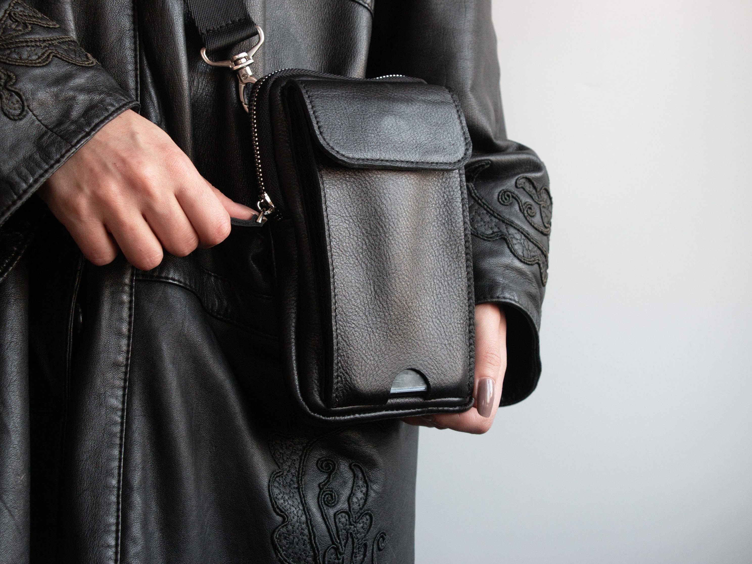 Leather Phone Bag Leather Crossbody Bag for iPhone 14 Pro - Etsy