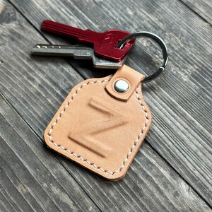 Personalized Initial Keychain, Leather Bag Charm, Custom Leather Key ...