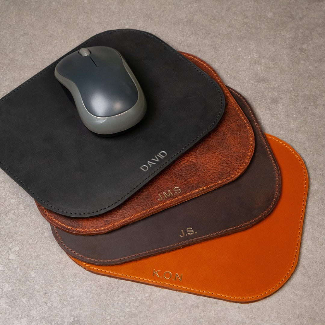 Personalized Leather Mouse Pad: Small Anti-slip Desk Accessory - Etsy