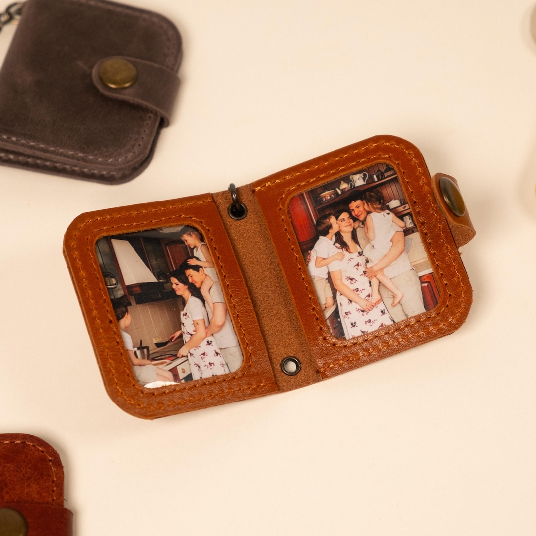 Personalized Leather Keychain With Photo, Custom Mini Photo Album ...