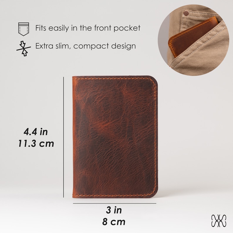 Personalized Slim Leather Bifold Wallet, ID Card Slot, Gift for Him - Etsy