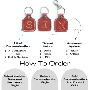 Personalized Leather Keychain, Key Fob, Initial Keychain, Alphabet Key ...