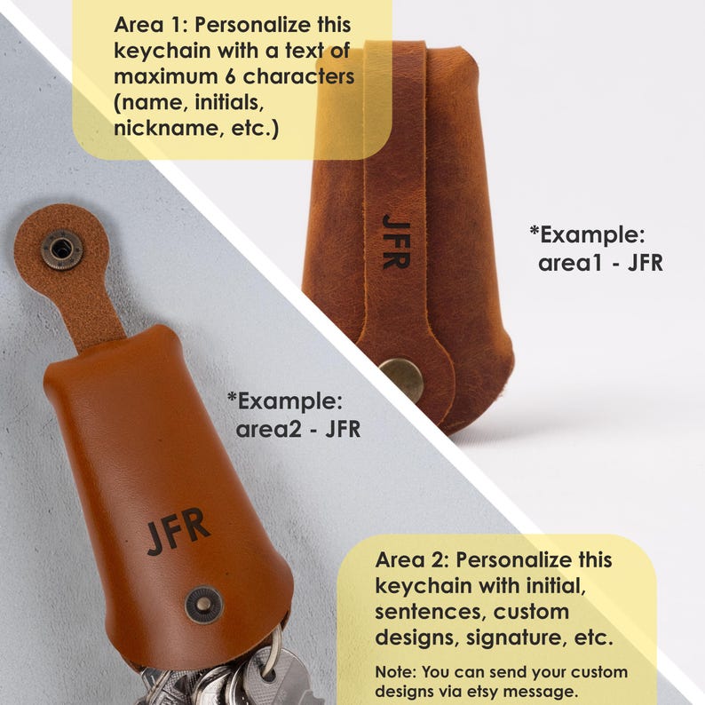 Personalized Leather Keychain Wrap | Full Grain Distressed Key ...