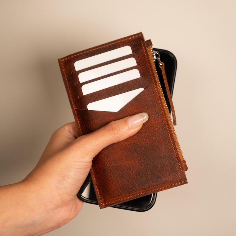 Slim Leather Wallet - Etsy