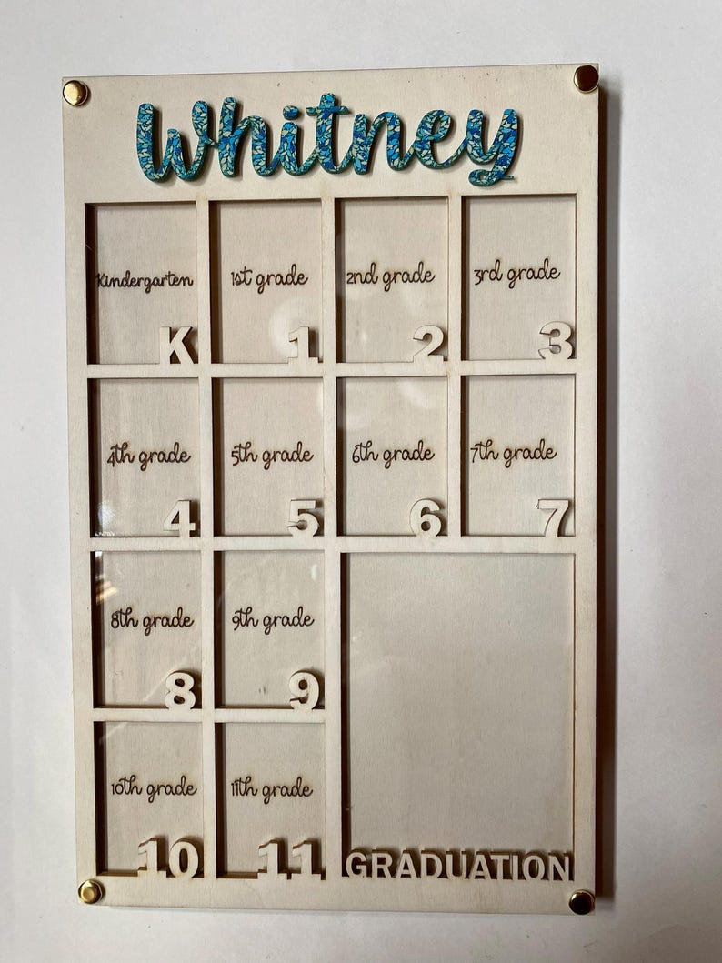 Custom School Years Photo Frame–k-12 School Picture Display ...
