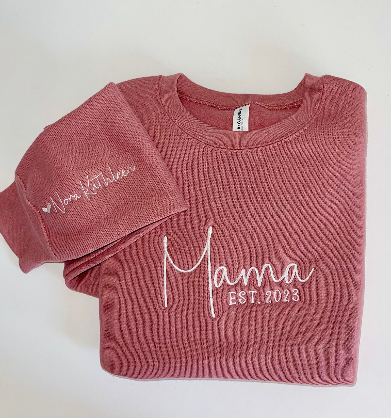 Custom Title + Date Center Chest Sweatshirt - Embroidery - Etsy