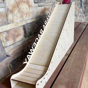 Wood Toy Car Ramp for Playing Storage and Display Gift Boy Collector ...